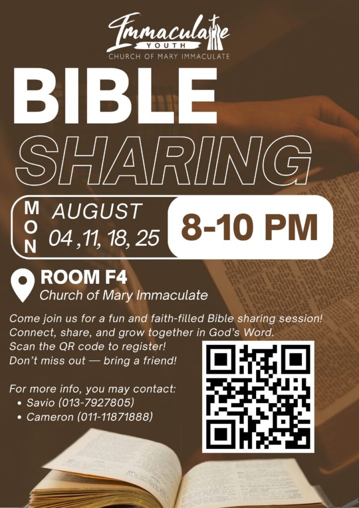 BIBLE SHARING – AUG 1 – CHURCH OF MARY IMMACULATE PARISH